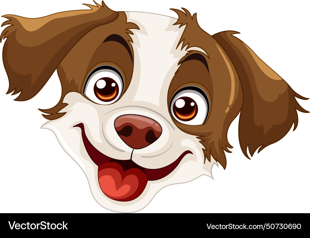 A happy smiling dog face Royalty Free Vector Image