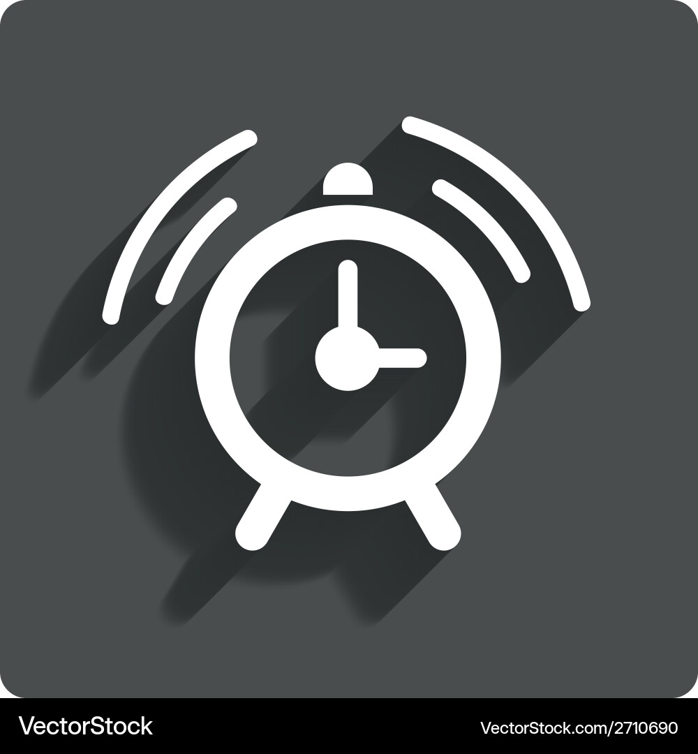 Alarm clock sign icon wake up symbol Royalty Free Vector