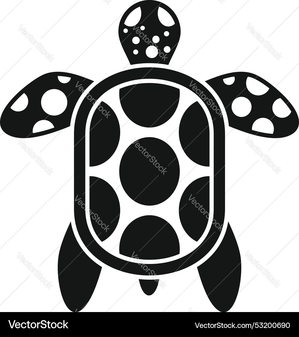 Black and white turtle showing its shell Vector Image