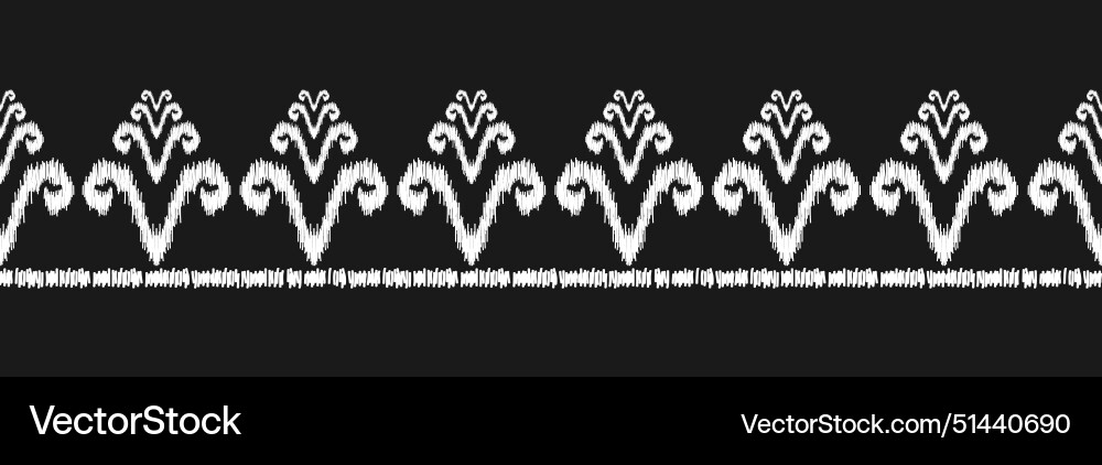 Border ethnic ikat pattern art folk embroidery Vector Image