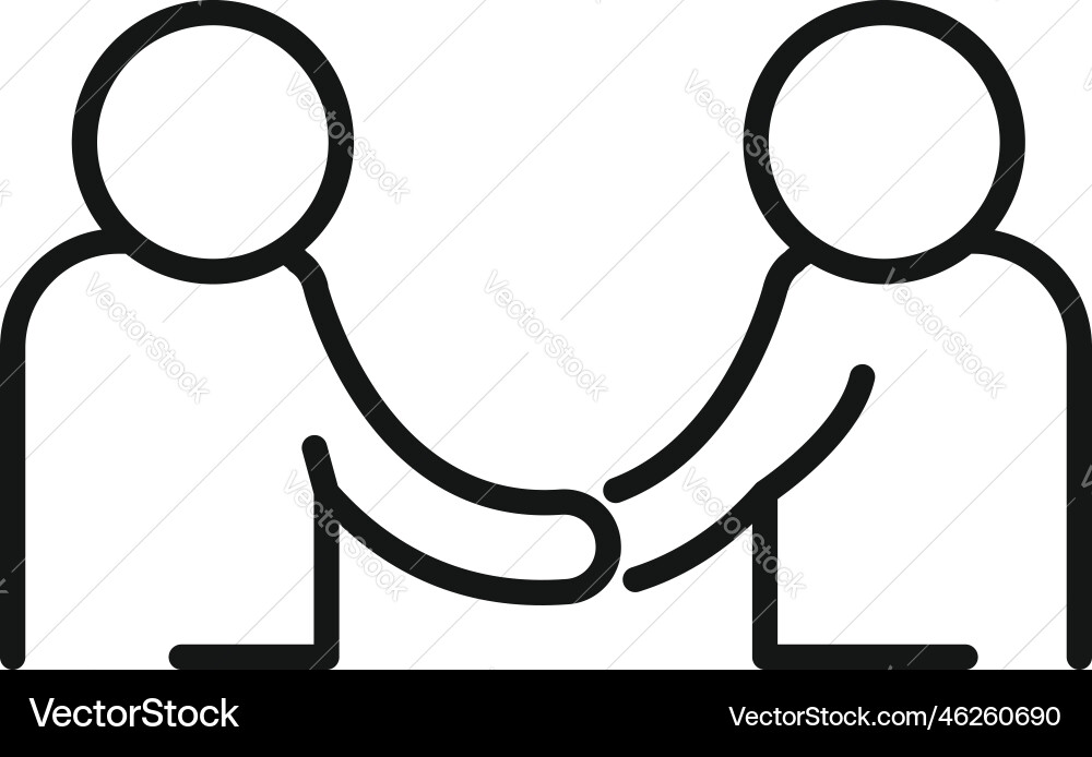 Business handshake icon outline human work Vector Image