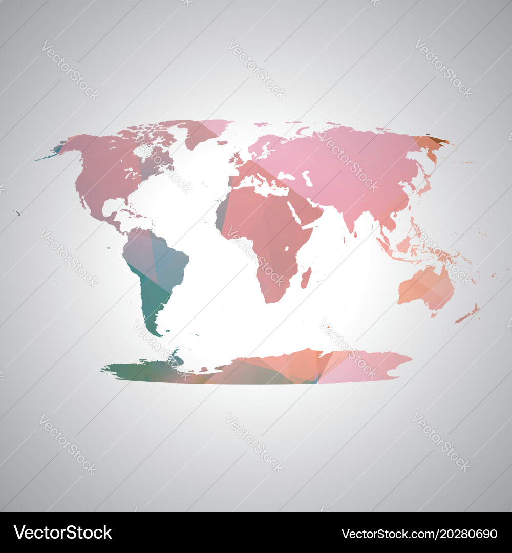 Colorful world map Royalty Free Vector Image - VectorStock