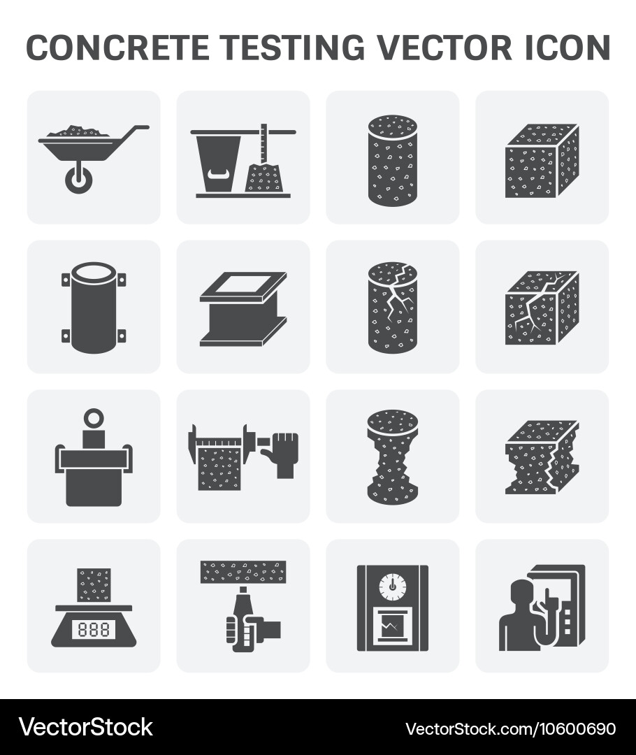 Concrete testing icon Royalty Free Vector Image