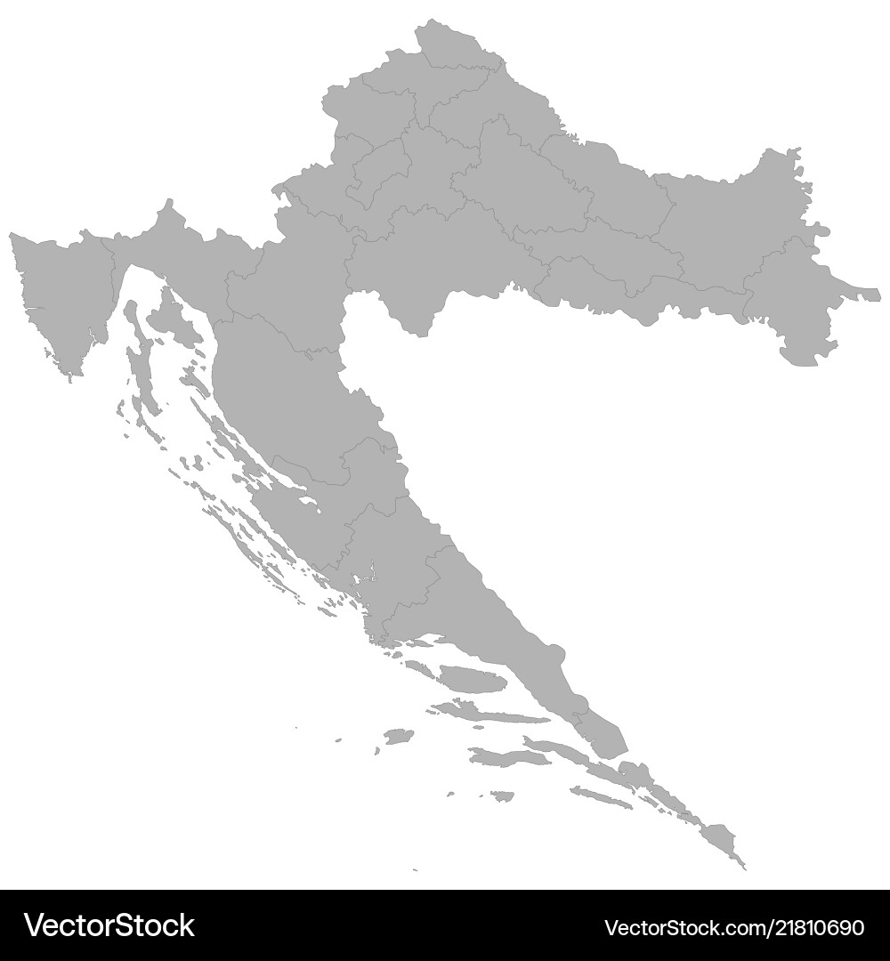 Croatia Map - Regional Borders Royalty Free Vector Image