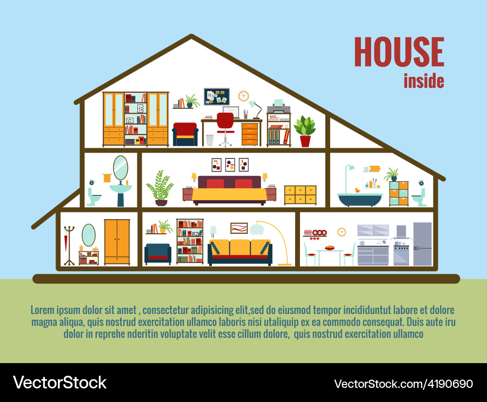 House interior Royalty Free Vector Image - VectorStock