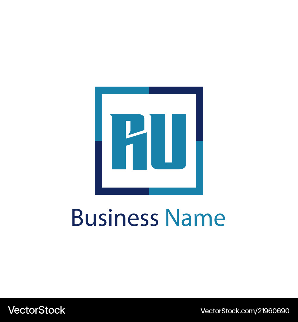 Initial letter ru logo template design Royalty Free Vector
