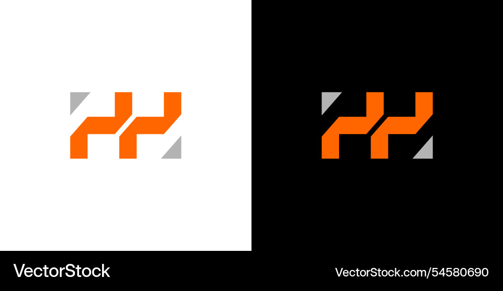 Modern and unique hh logo design Royalty Free Vector Image