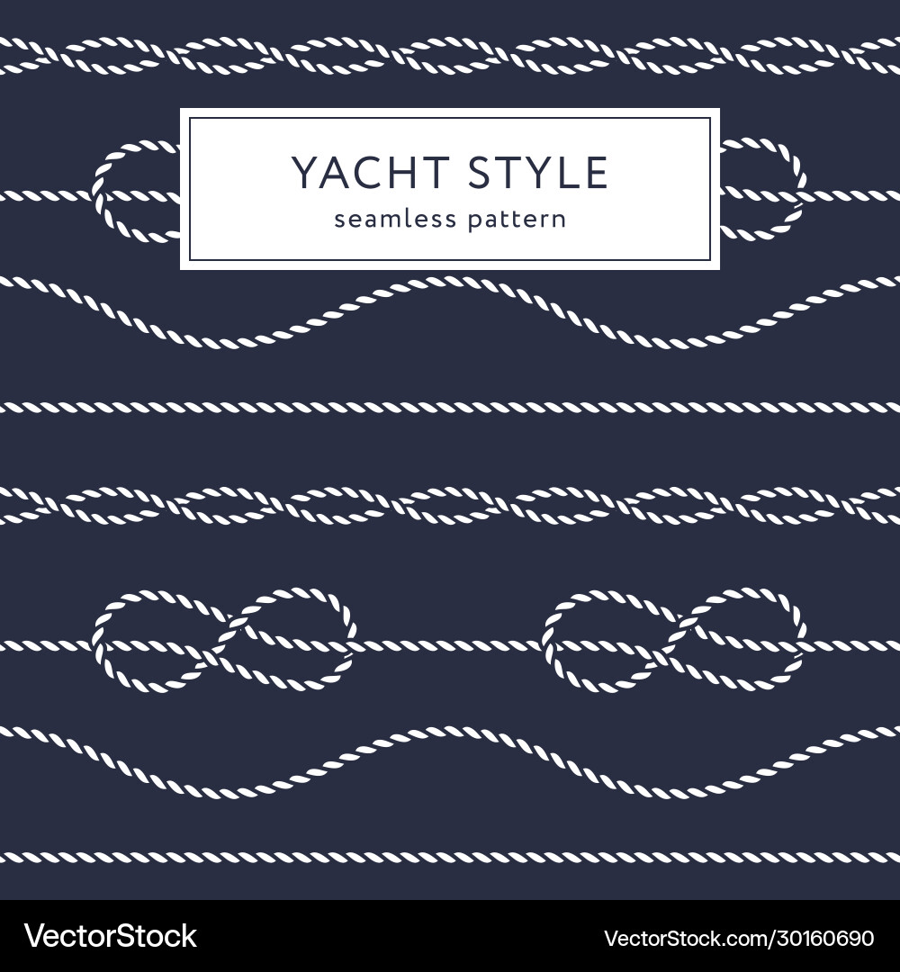 Nautical rope seamless pattern yacht style design Vector Image