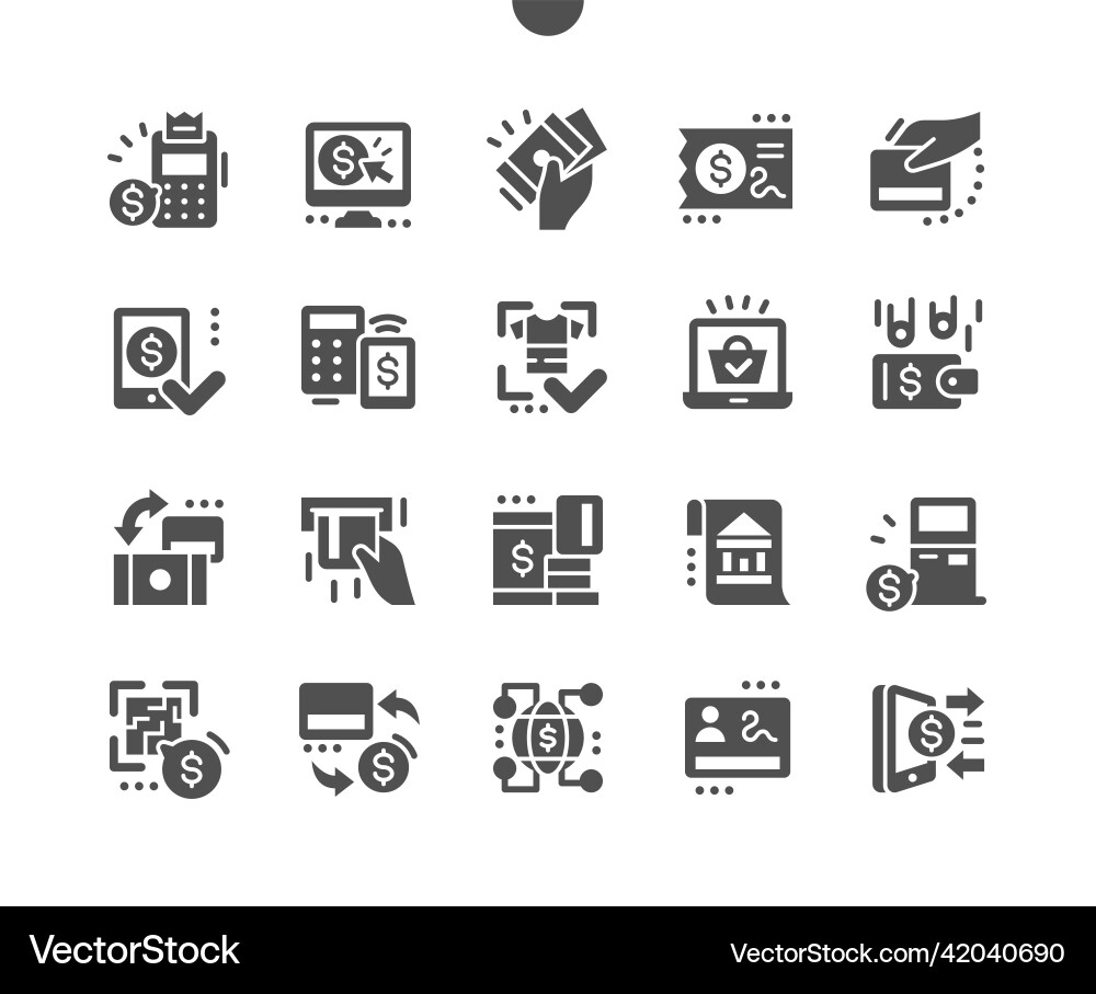 Payment method elements by phone Royalty Free Vector Image