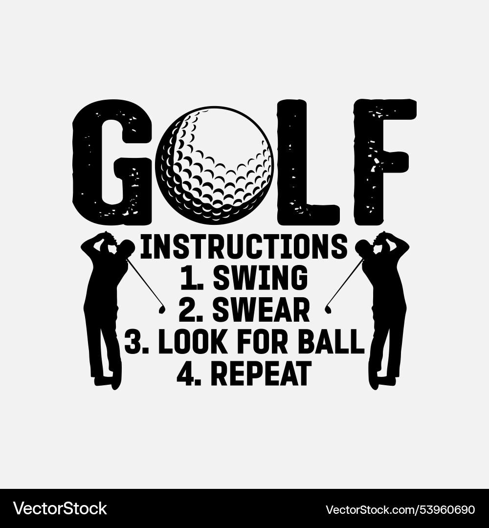 Perfect golf instructions Royalty Free Vector Image