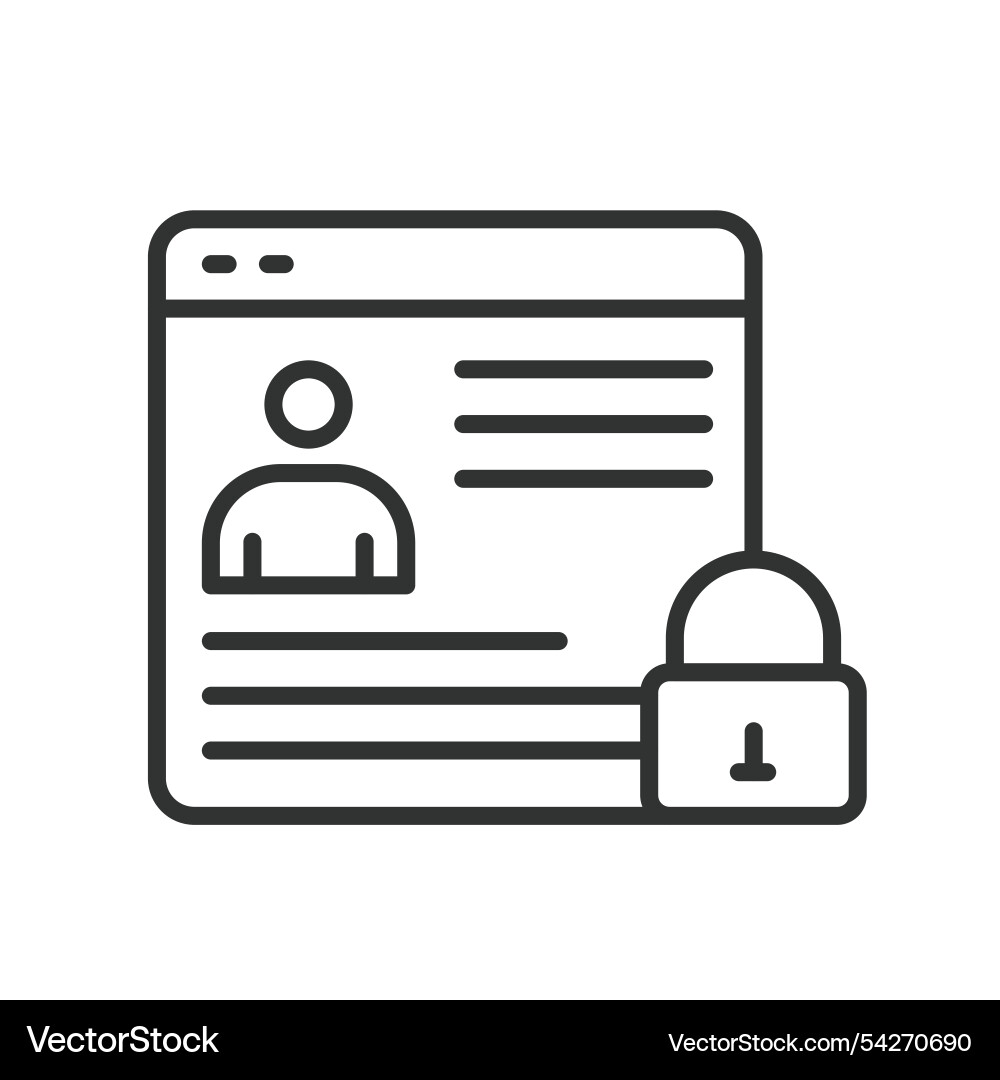 Personal account blocked icon in line design Vector Image