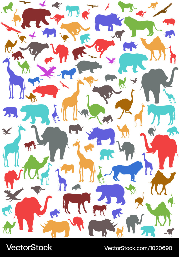 Seamless colorful african animals pattern Vector Image