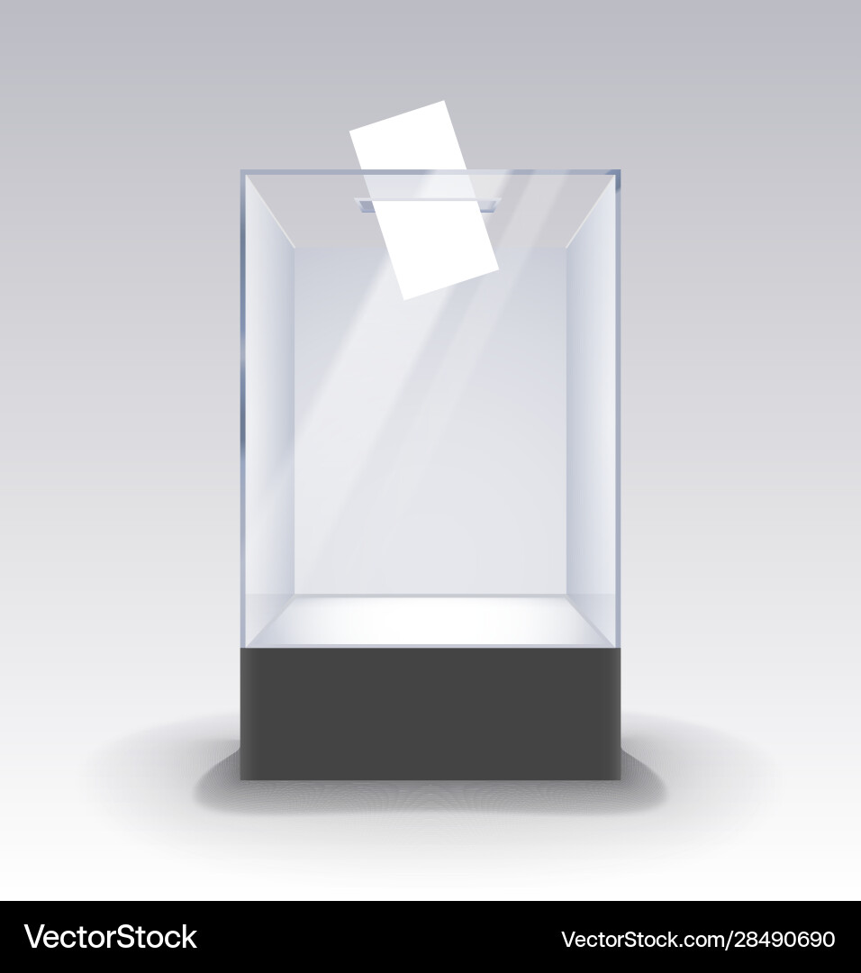 Transparent Glass Ballot Box Royalty Free Vector Image