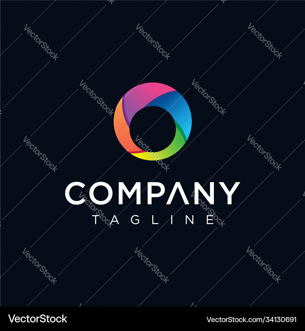 Abstract circle logo colorful design letter o Vector Image