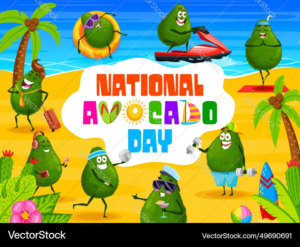 Avocado Day Celebration Banner Royalty Free Vector Image