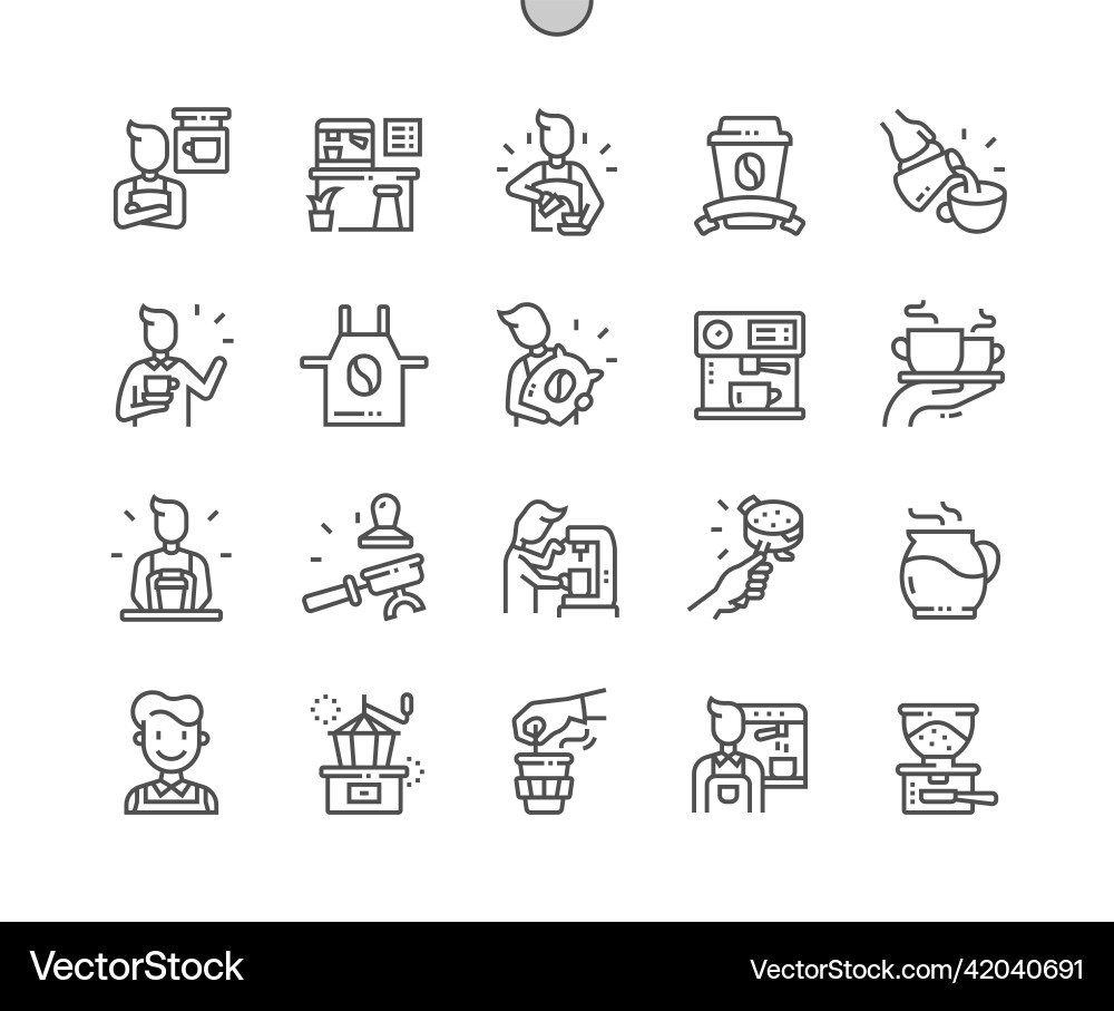 Barista making coffee grinder Royalty Free Vector Image