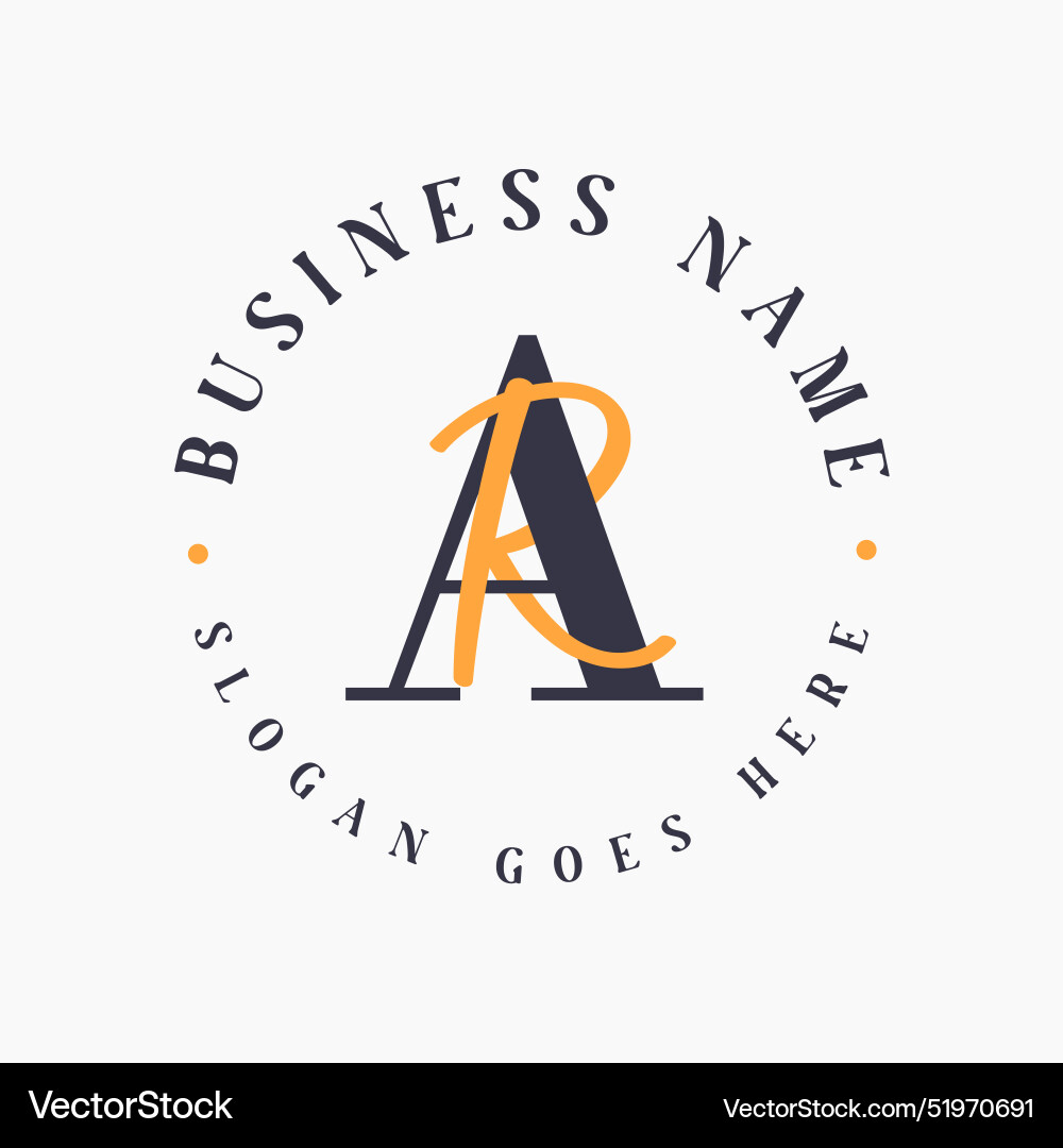 Elegant letter ar initials logo for corporate Vector Image