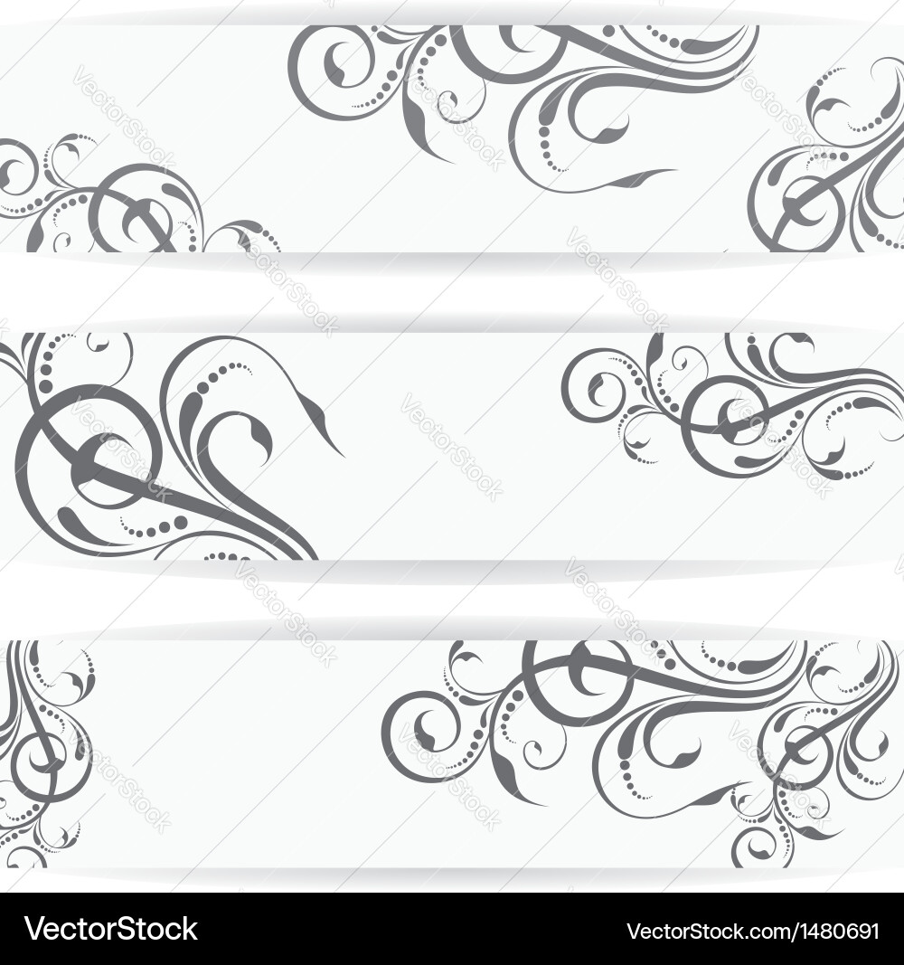 Floral Swirl Website Banner Royalty Free Vector Image