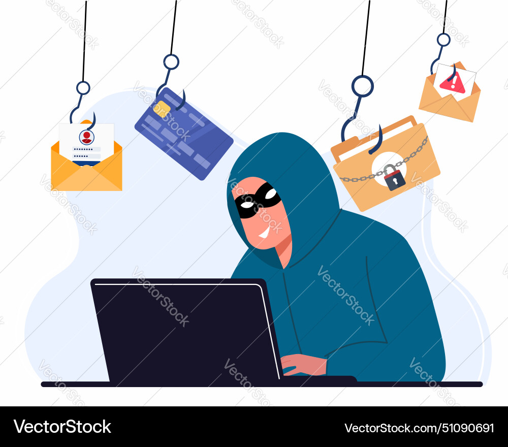 Hacker stealing user private confidential data Vector Image Hacker stealing user private confidential data Vector Image
