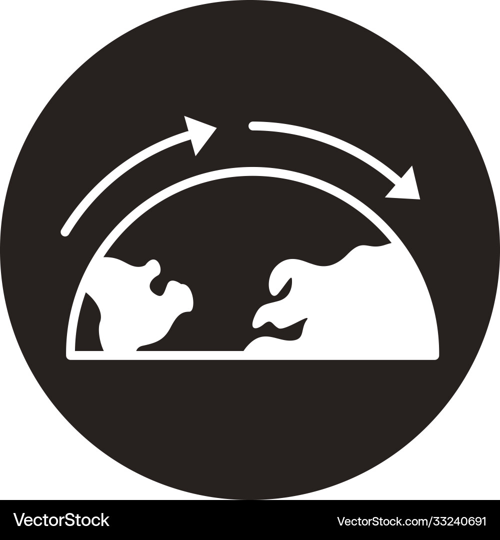 Half world planet earth with continents and arrows
