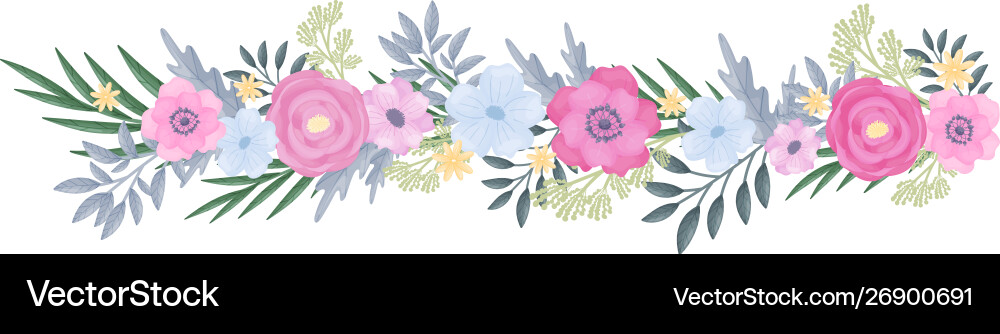 Horizontal flower arrangement Royalty Free Vector Image