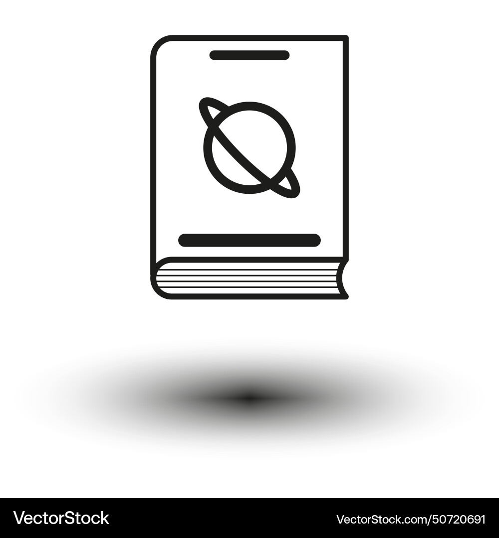Icon of a book with an atom symbol Royalty Free Vector Image