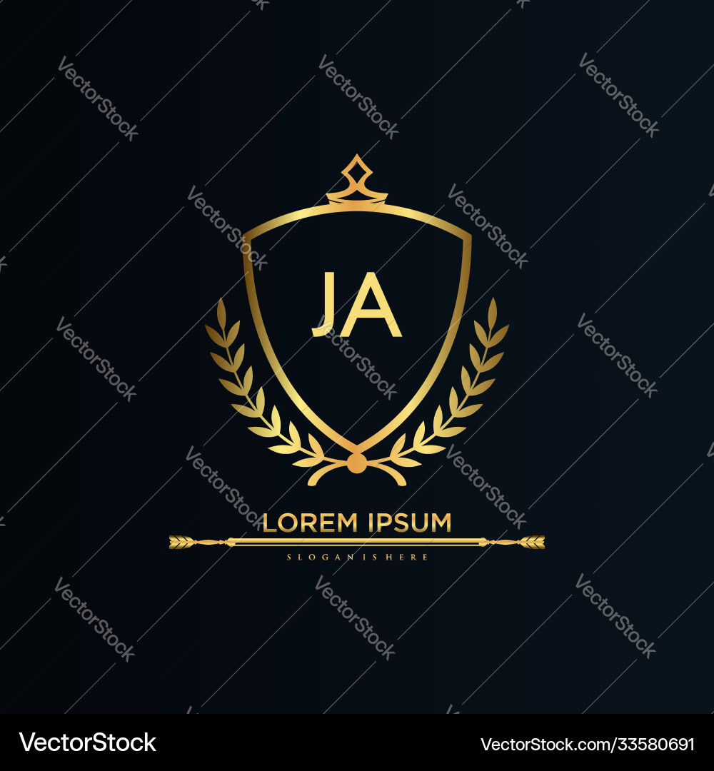 Ja letter initial with royal templateelegant Vector Image