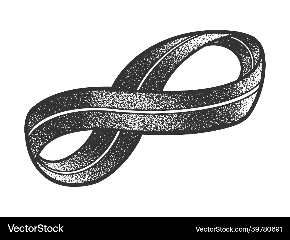 Mobius strip band or loop sketch Royalty Free Vector Image