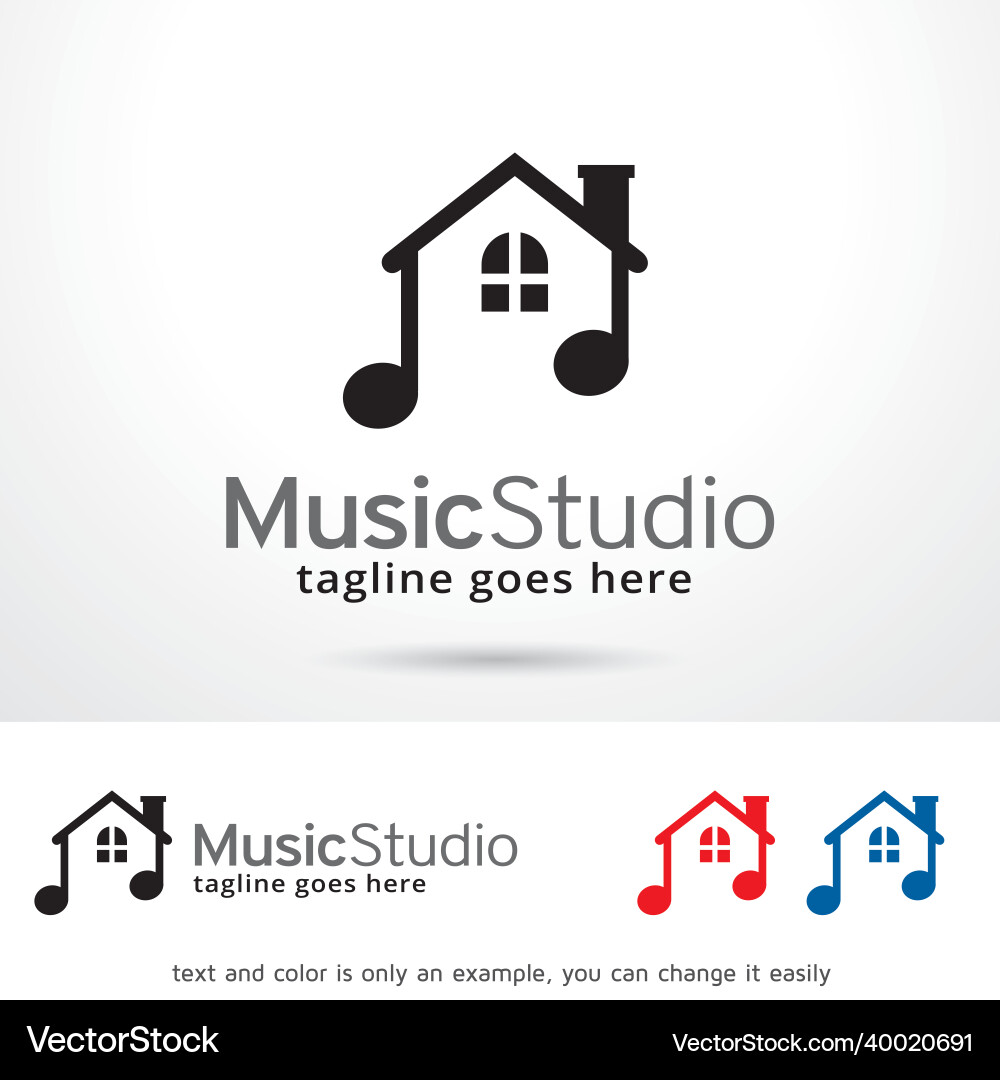 Music studio logo template Royalty Free Vector Image