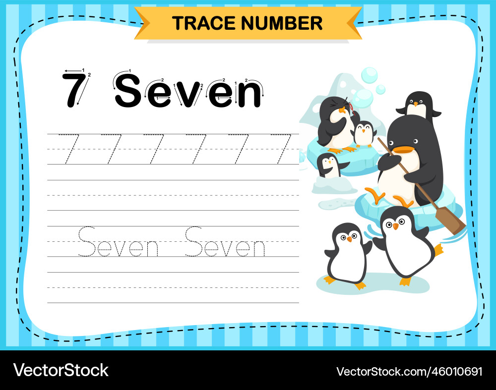 Numbers and Animals Trace Activity Royalty Free Vector Image