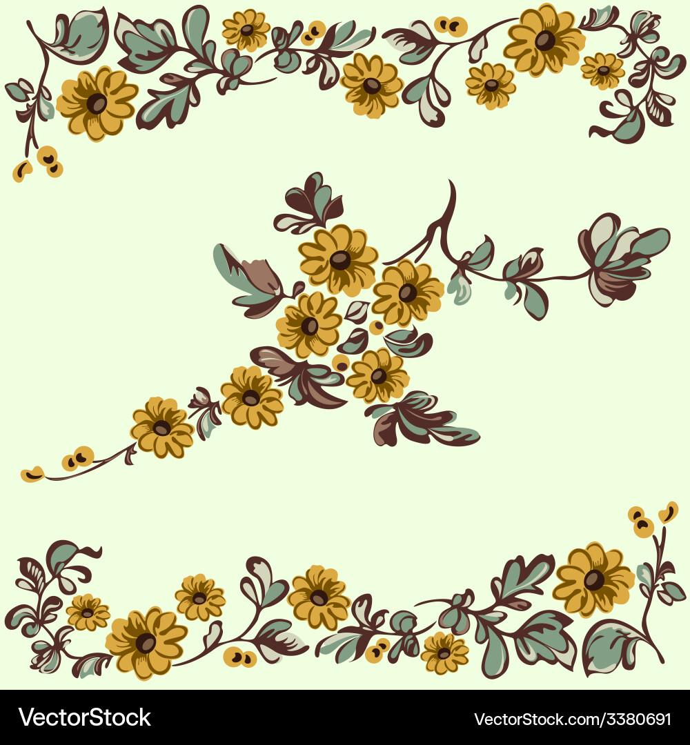 Pattern floral yellow flower Royalty Free Vector Image