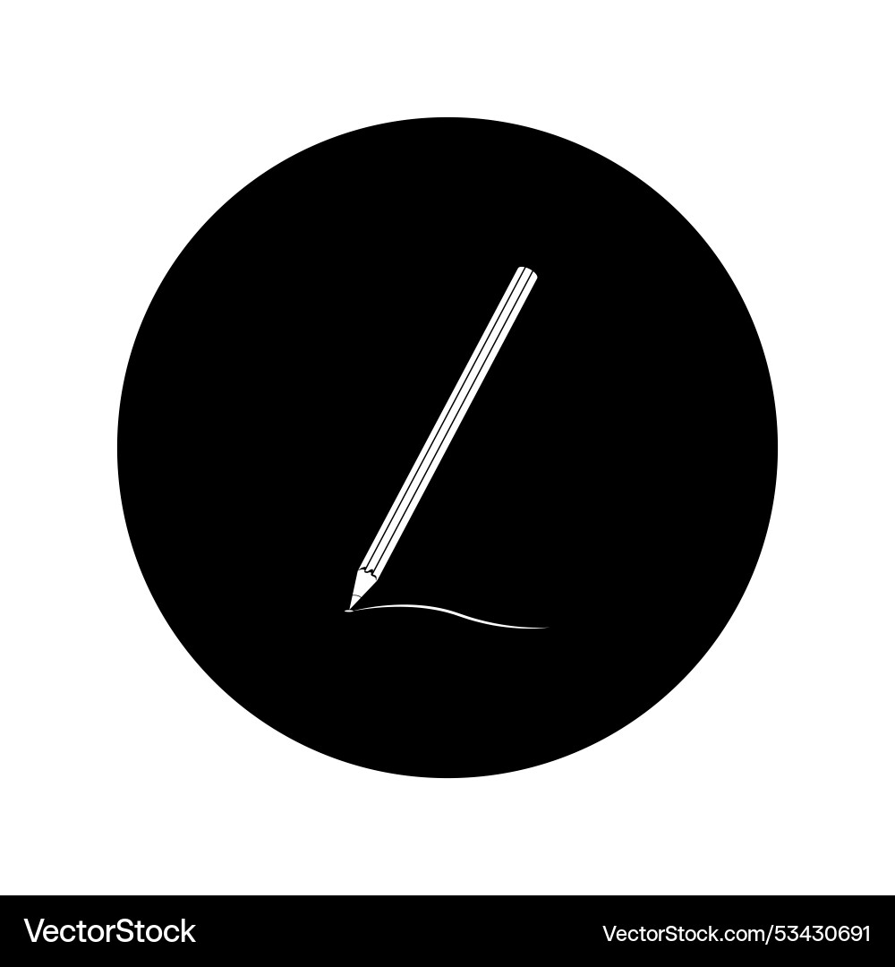Pencil icon black and white background Royalty Free Vector