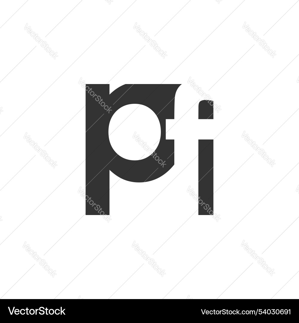 Pf creative geometric initial based modern Vector Image