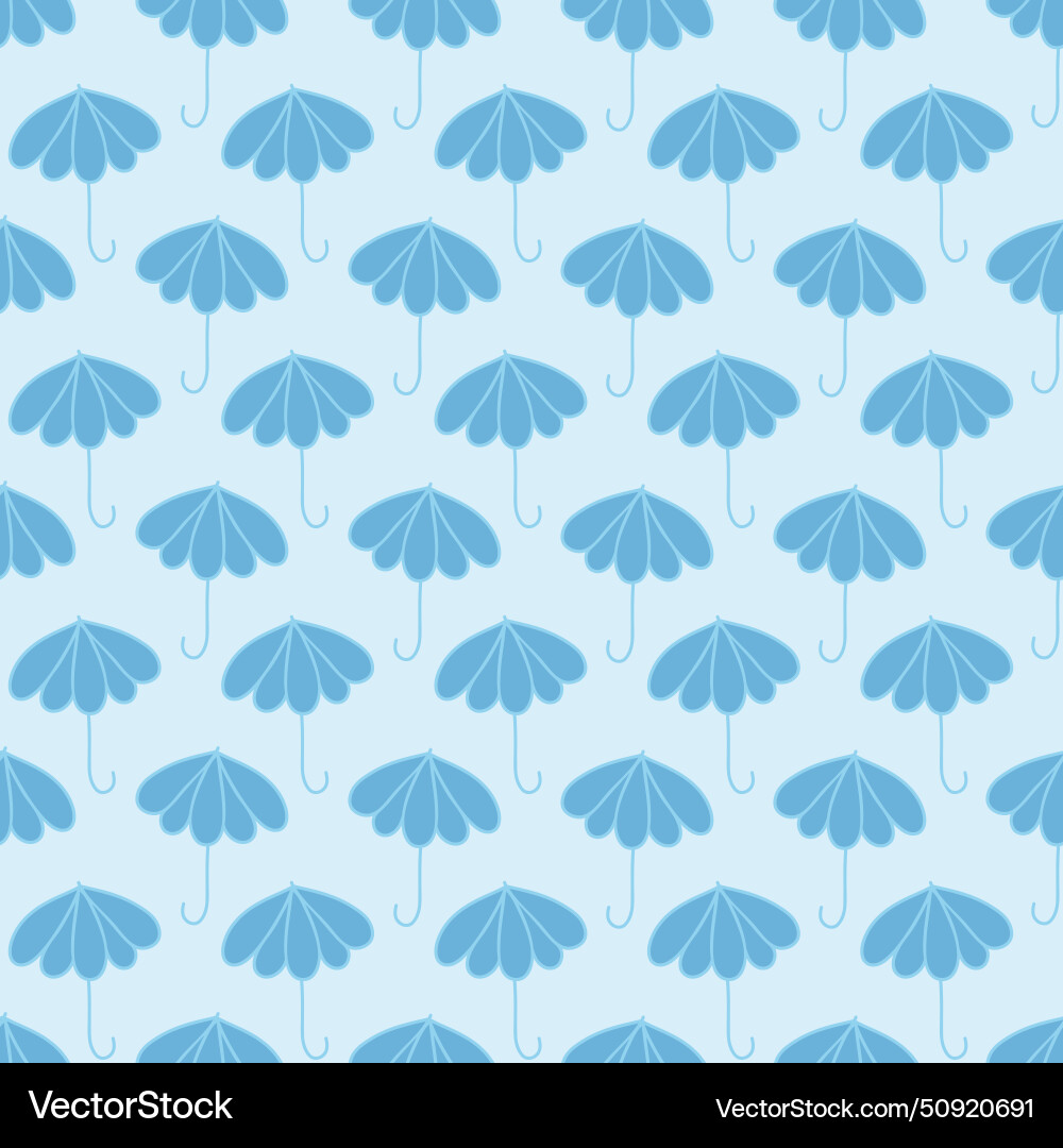 Raindrop shapes make blue umbrellas seamless Vector Image