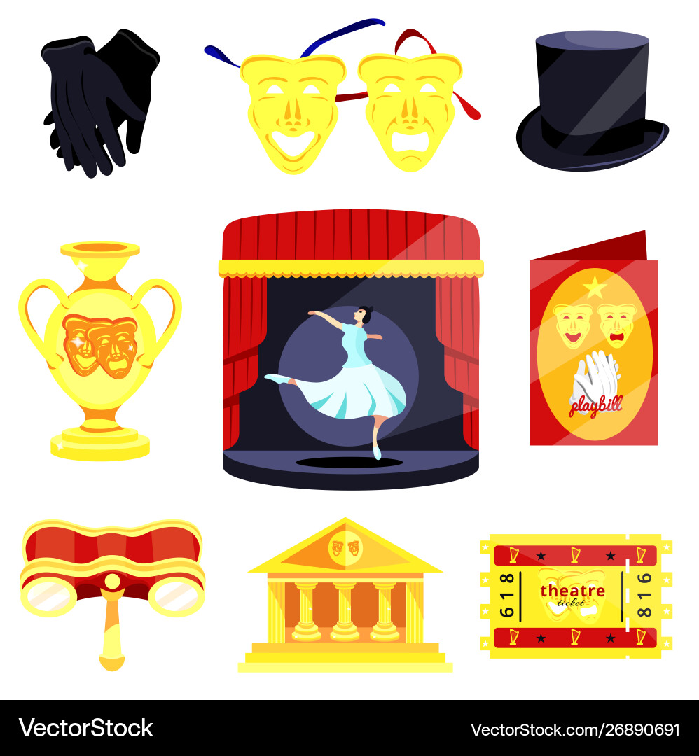 Theater set performance Royalty Free Vector Image