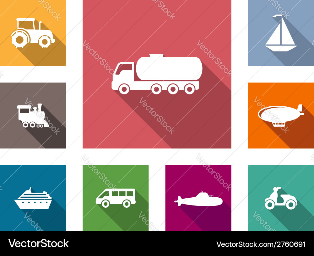 Transportation Icons - Vehicle Set Royalty Free Vector Image
