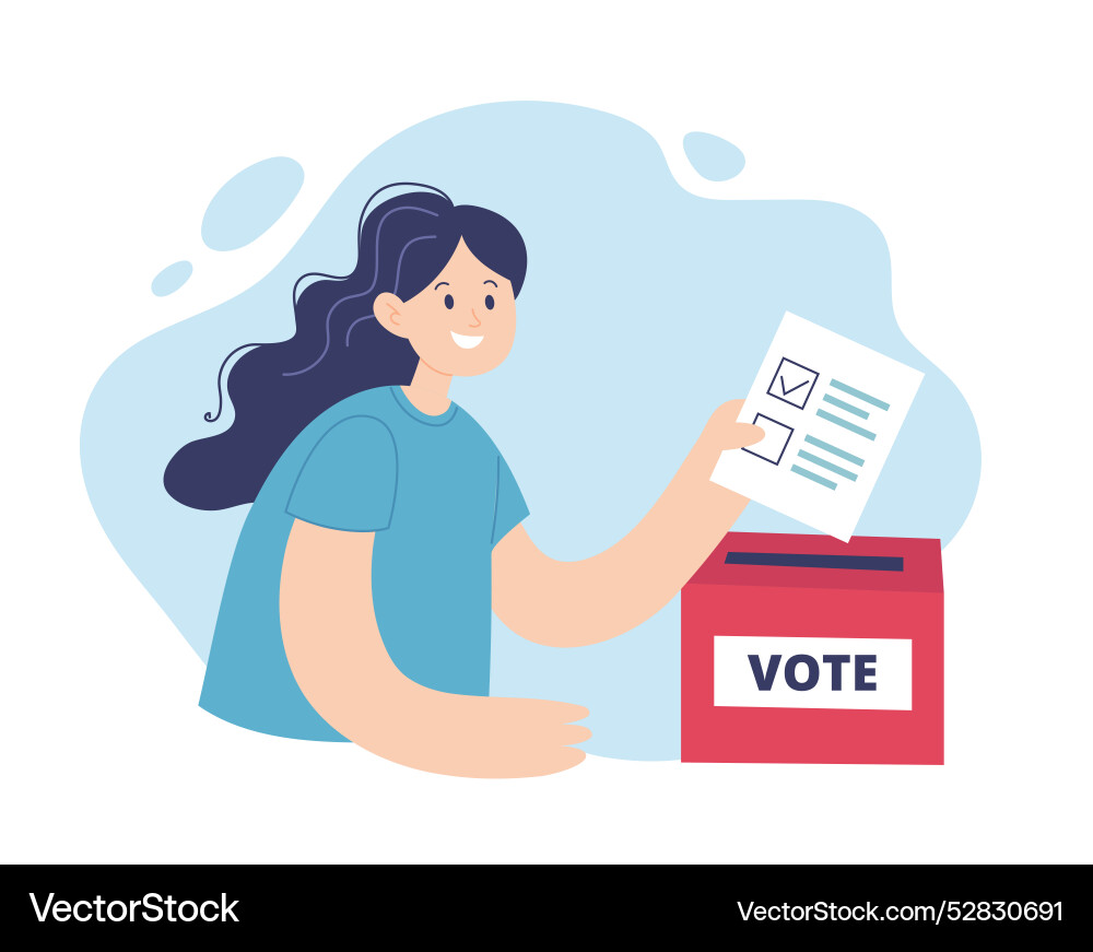 Woman Voting - Election Campaign Royalty Free Vector Image