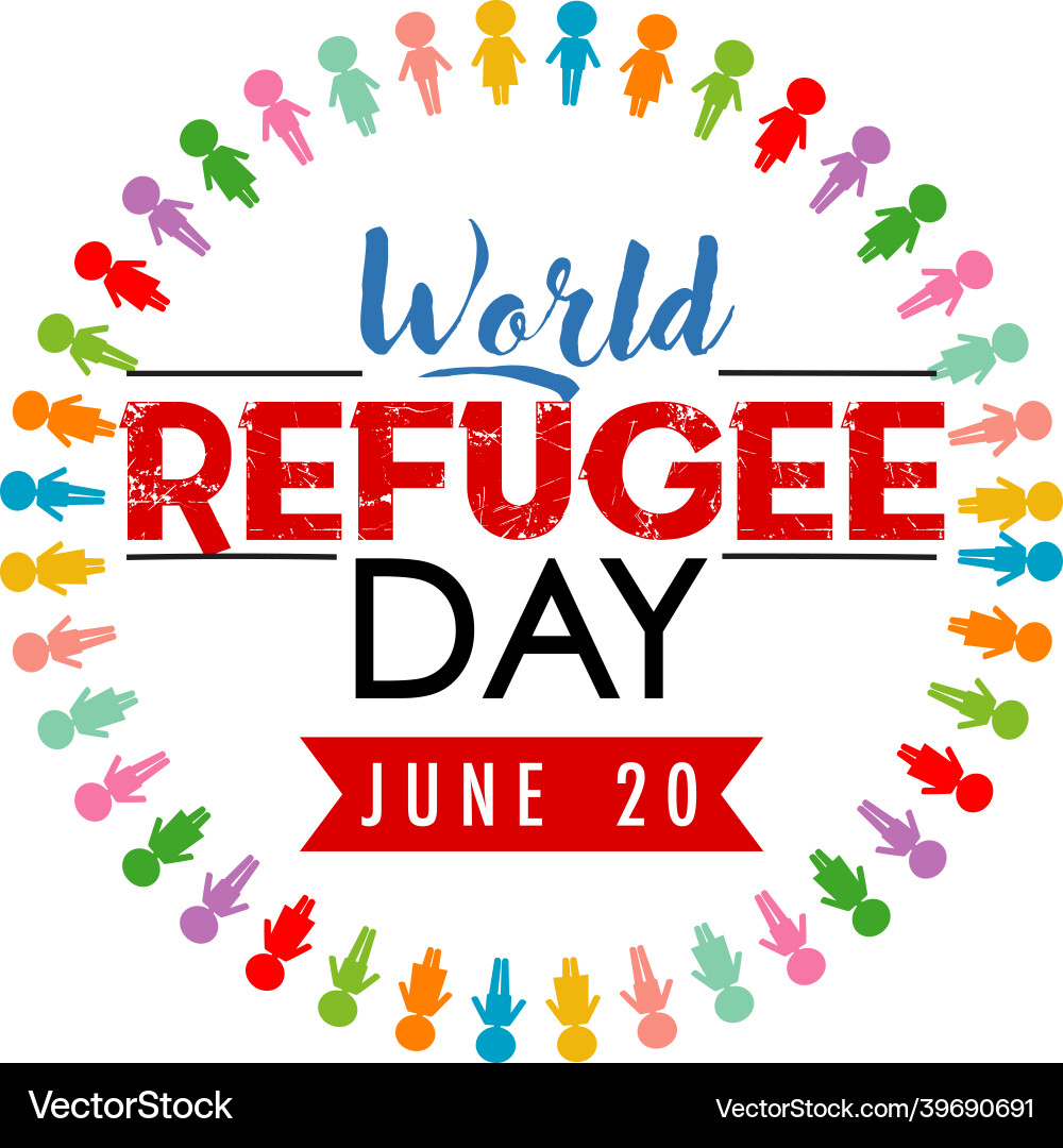 World refugee day banner with different colour Vector Image