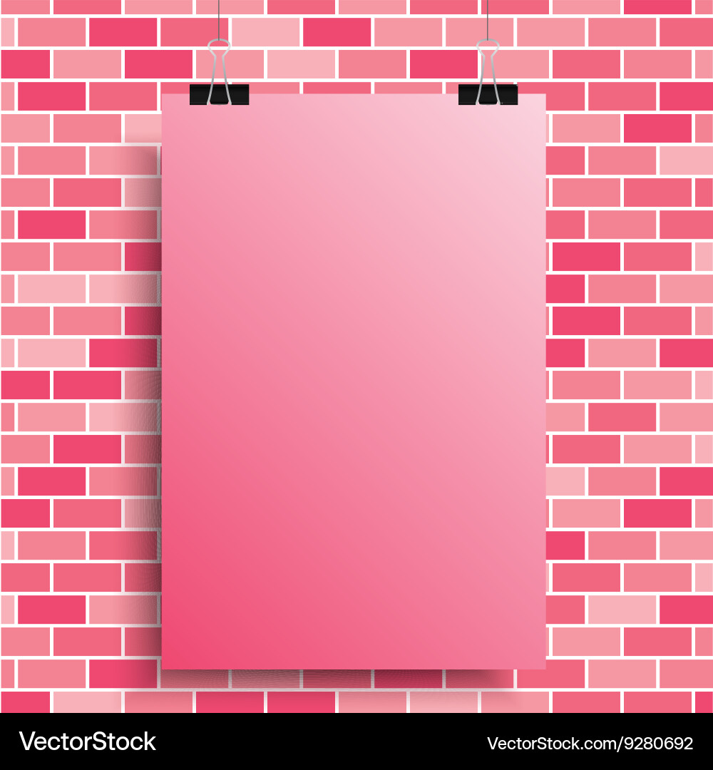 A pink poster on wall eps 10 Royalty Free Vector Image