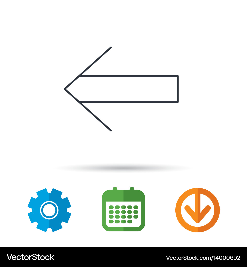Back arrow icon previous sign Royalty Free Vector Image