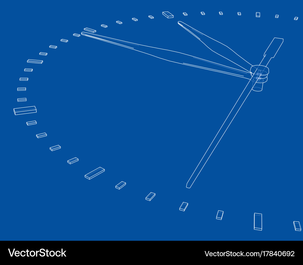 Clock face perspective view Royalty Free Vector Image