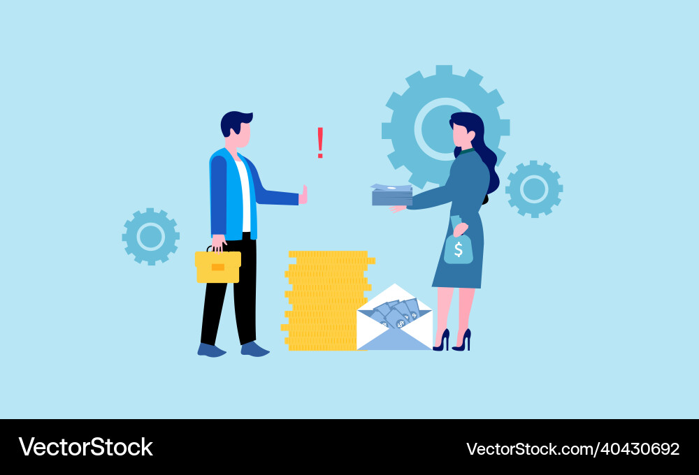 Corruption and political embezzlement Royalty Free Vector