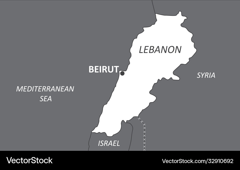 Detailed map lebanon with cities Royalty Free Vector Image