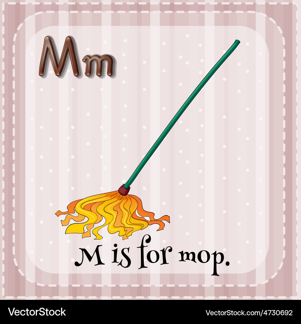 Flashcard m Royalty Free Vector Image - VectorStock