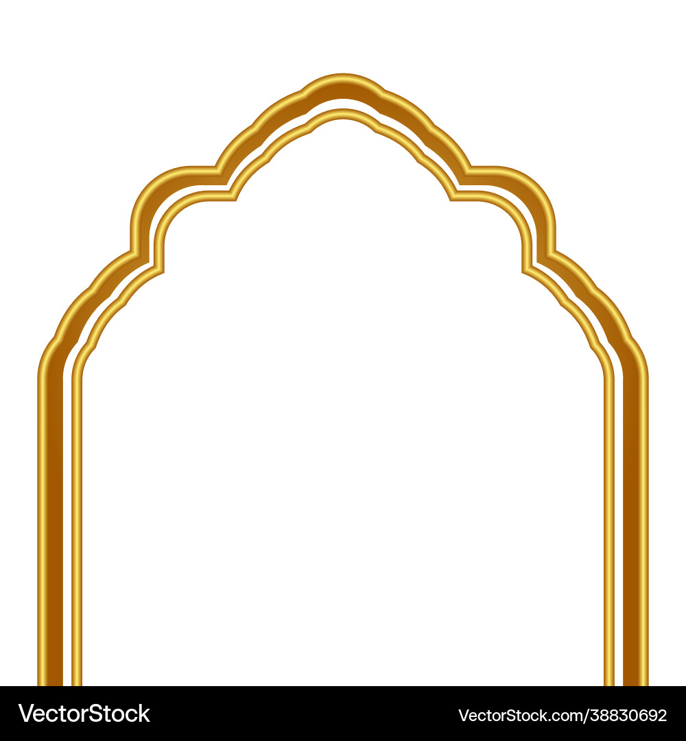 Islamic border line door mosque design Royalty Free Vector