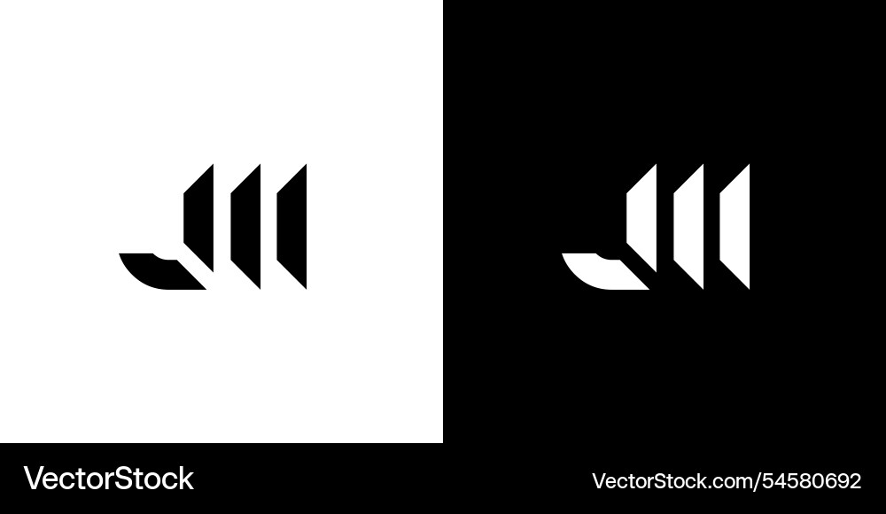 Modern and cool jm logo design Royalty Free Vector Image