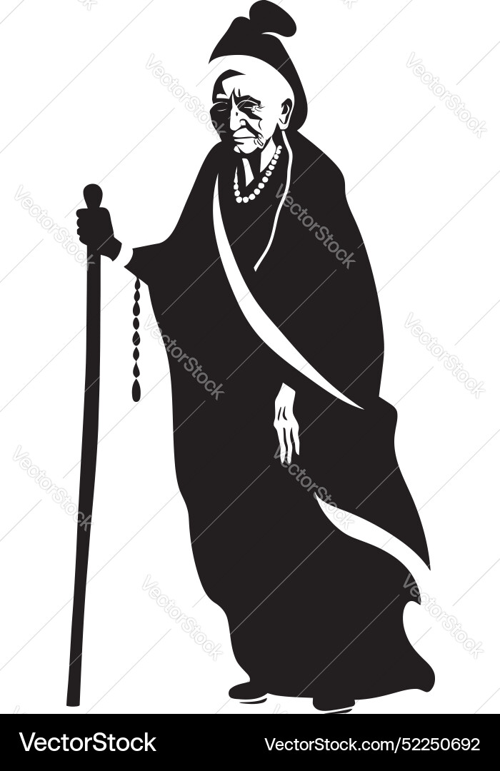Monochromatic matriarch black logo for aging Vector Image