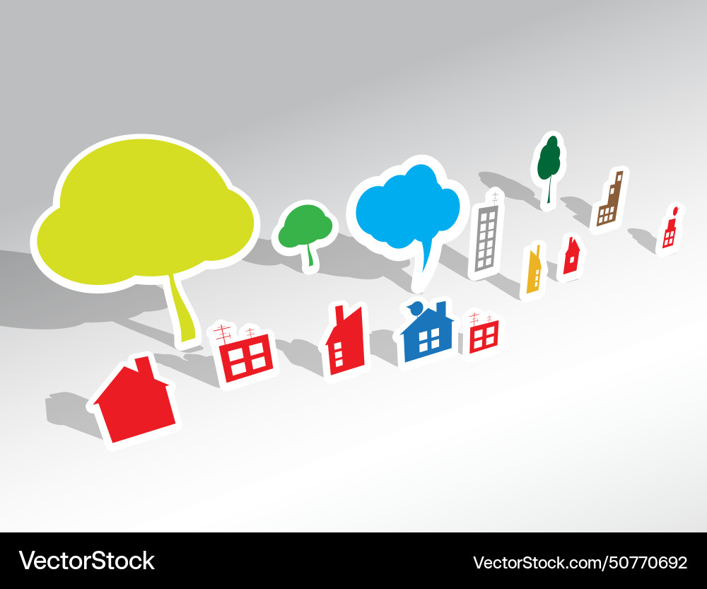 Paper house background Royalty Free Vector Image