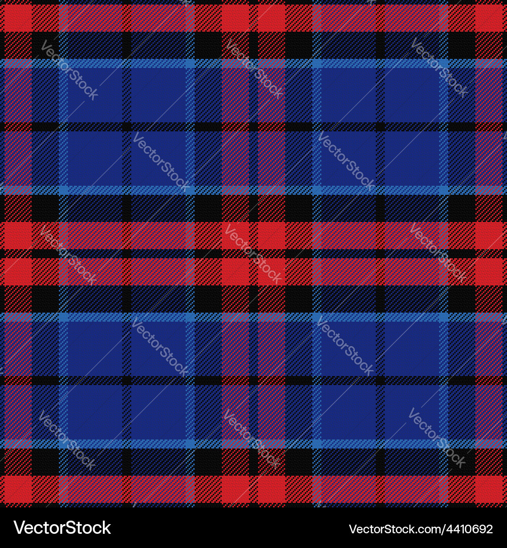 Red and Blue Scottish Tartan Pattern Royalty Free Vector