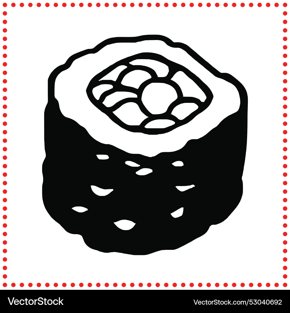 Stylized sushi silhouette for asian cuisine Vector Image